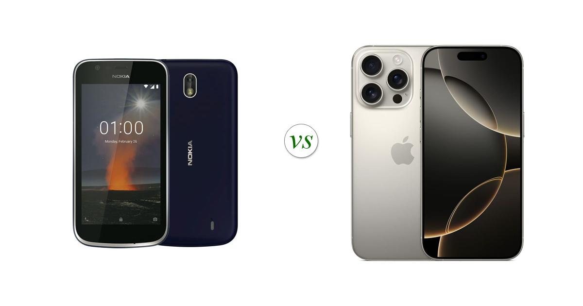 Nokia 1 vs Apple iPhone 16 Pro: Side by Side Specs Comparison