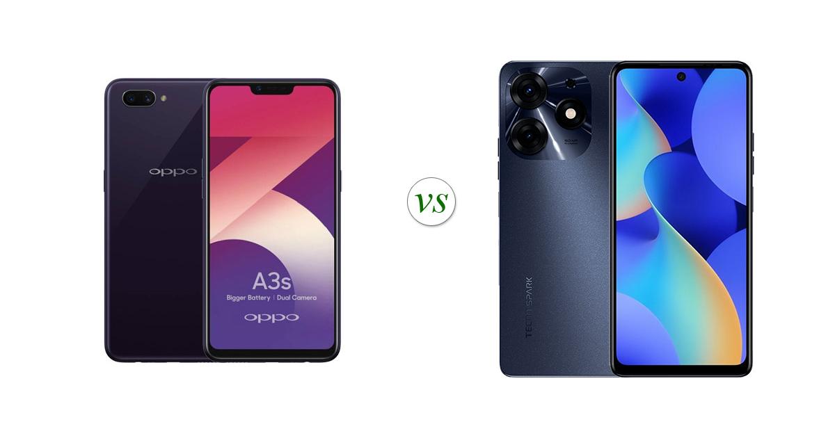 OPPO A3s (3GB) vs TECNO Spark 10 Pro: Side by Side Specs Comparison