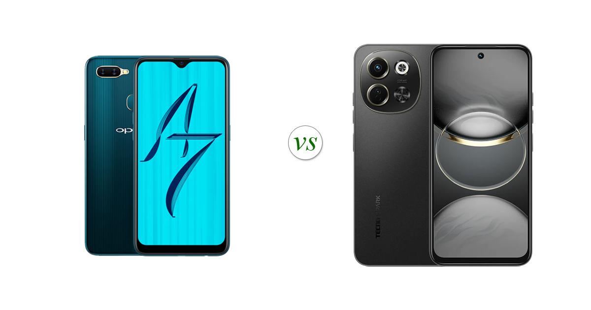 OPPO A7 vs TECNO SPARK 30 5G: Side by Side Specs Comparison