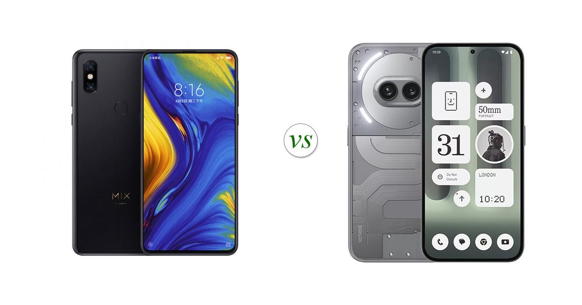 Xiaomi Mi Mix 3 vs Nothing Phone (2a) Plus: Side by Side Specs Comparison