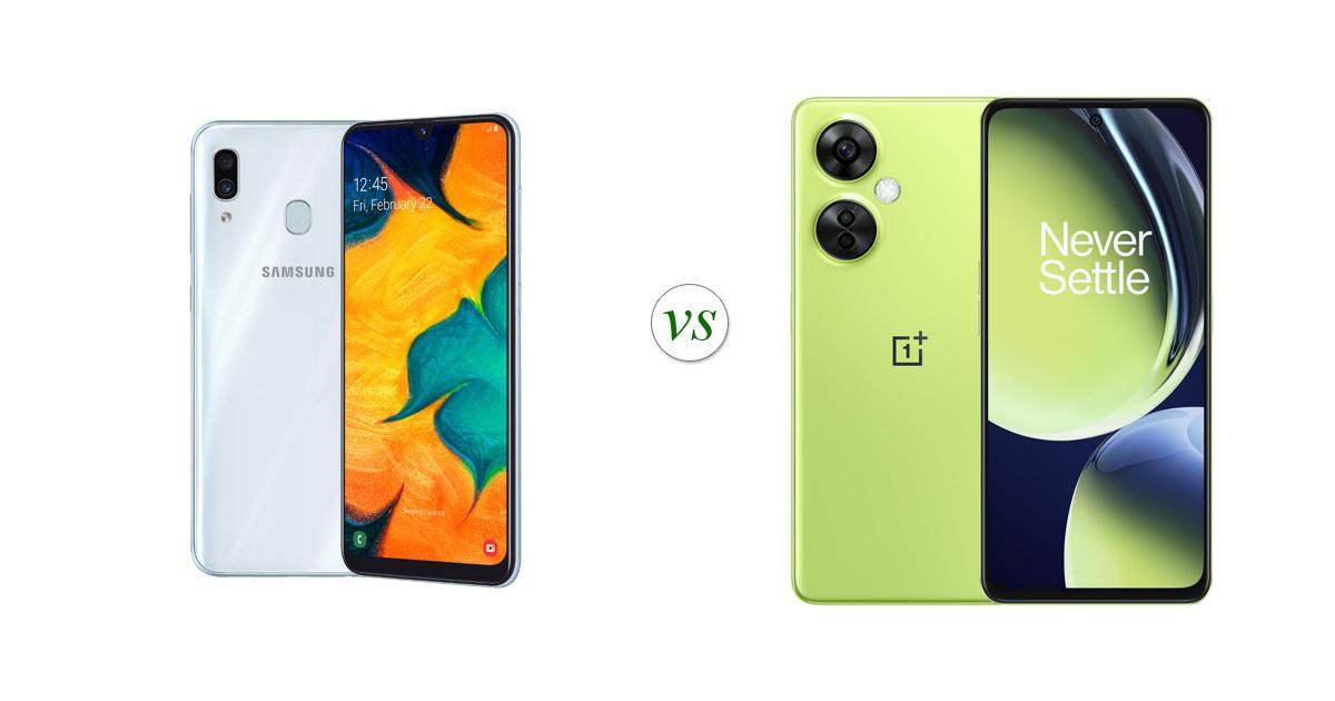 Samsung Galaxy A30 vs OnePlus Nord CE 3 Lite 5G: Side by Side Specs ...