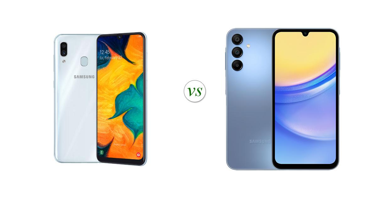 Samsung Galaxy A30 vs Samsung Galaxy A15 5G: Side by Side Specs Comparison