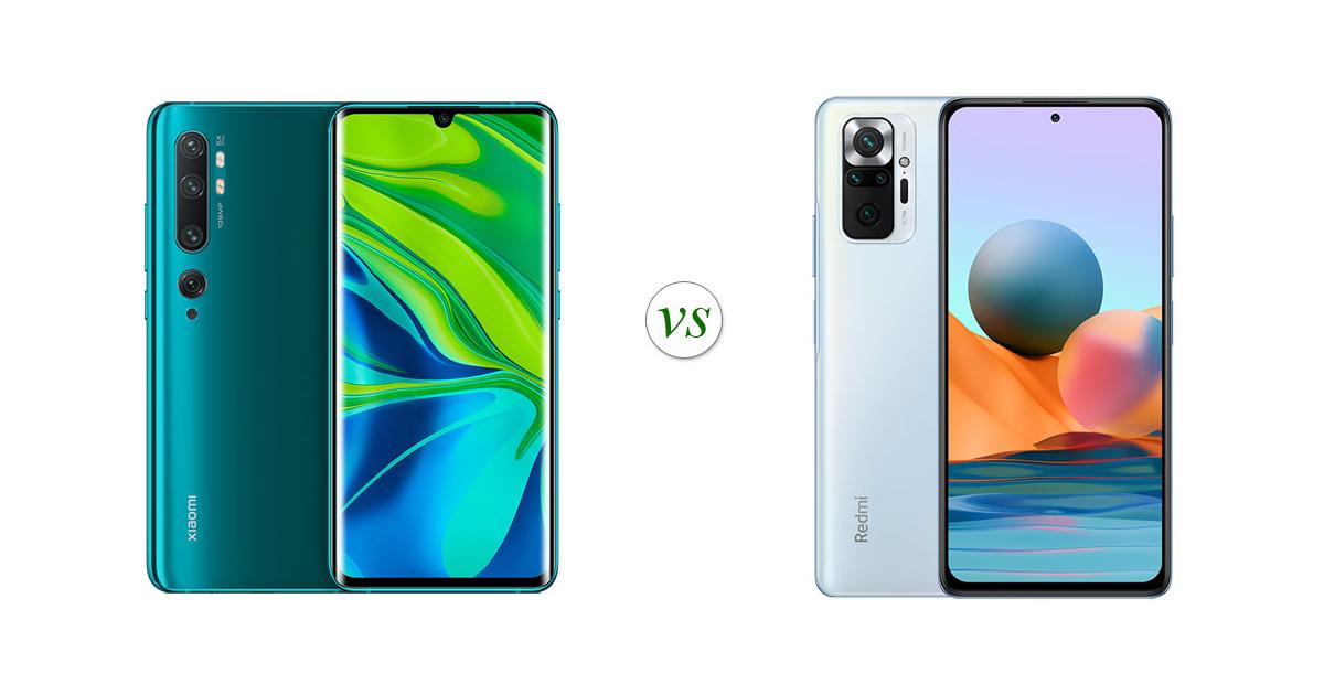 Xiaomi Mi Note 10 vs Xiaomi Redmi Note 10 Pro: Side by Side Specs ...