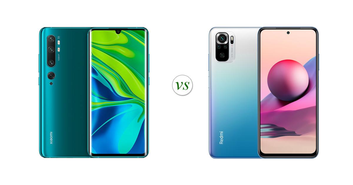 Xiaomi Mi Note 10 vs Xiaomi Redmi Note 10S: Side by Side Specs Comparison