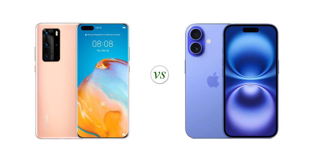 Huawei P40 Pro vs Apple iPhone 16: Side by Side Specs Comparison