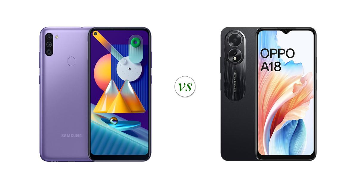 Samsung Galaxy M11 vs OPPO A18: Side by Side Specs Comparison