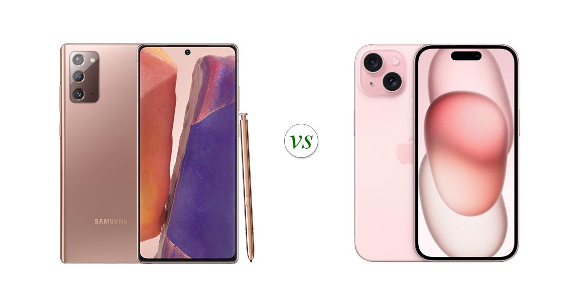 Samsung Galaxy Note20 vs Apple iPhone 15: Side by Side Specs Comparison
