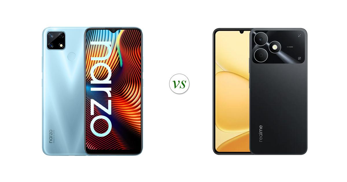 realme narzo 20 vs realme Note 80: Side by Side Specs Comparison