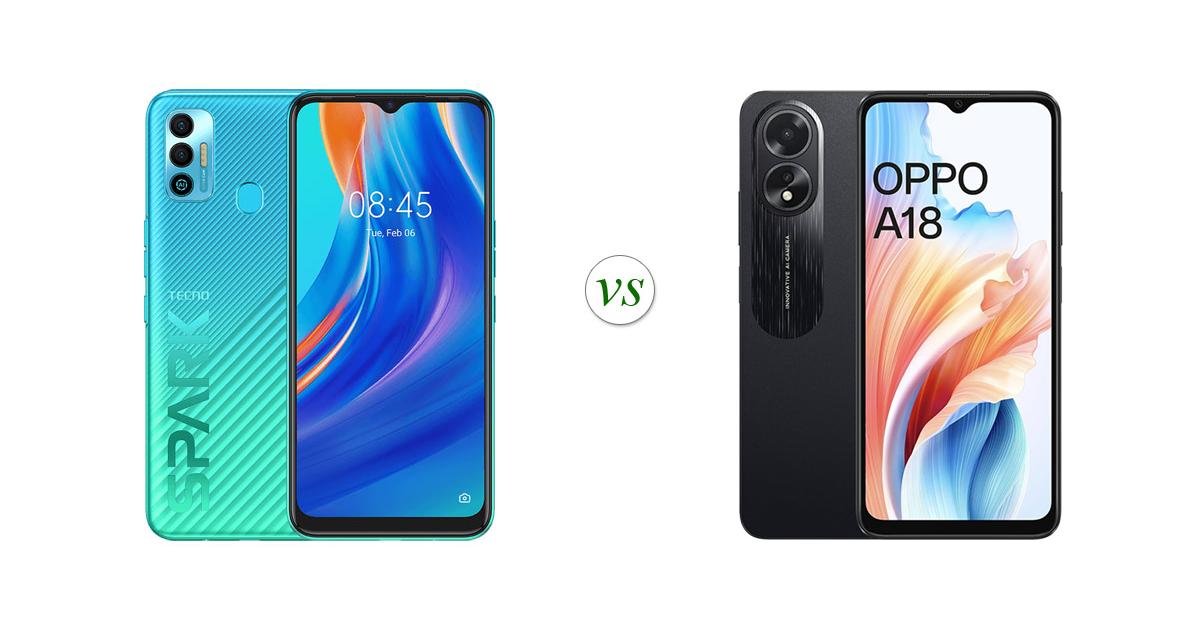 TECNO Spark 7T vs OPPO A18: Side by Side Specs Comparison