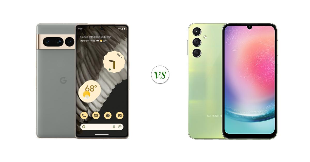 Google Pixel 7 Pro vs Samsung Galaxy A24: Side by Side Specs Comparison