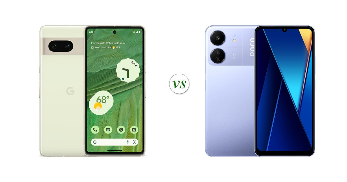 Google Pixel 7 vs POCO C65: Side by Side Specs Comparison