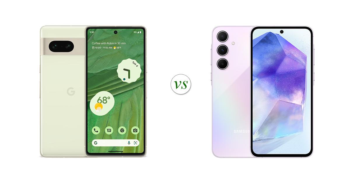 Google Pixel 7 vs Samsung Galaxy A55 5G: Side by Side Specs Comparison