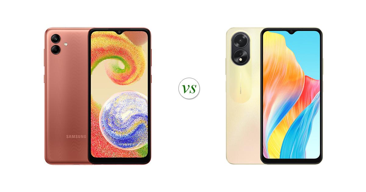 Samsung Galaxy A04 vs OPPO A38: Side by Side Specs Comparison