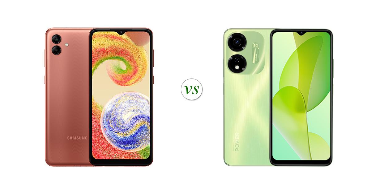 Samsung Galaxy A04 vs itel P55 5G: Side by Side Specs Comparison