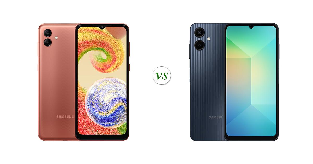 Samsung Galaxy A04 vs Samsung Galaxy A06: Side by Side Specs Comparison