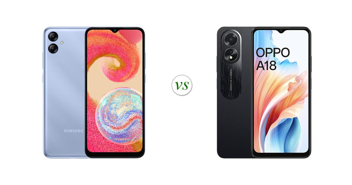 Samsung Galaxy A04e vs OPPO A18: Side by Side Specs Comparison