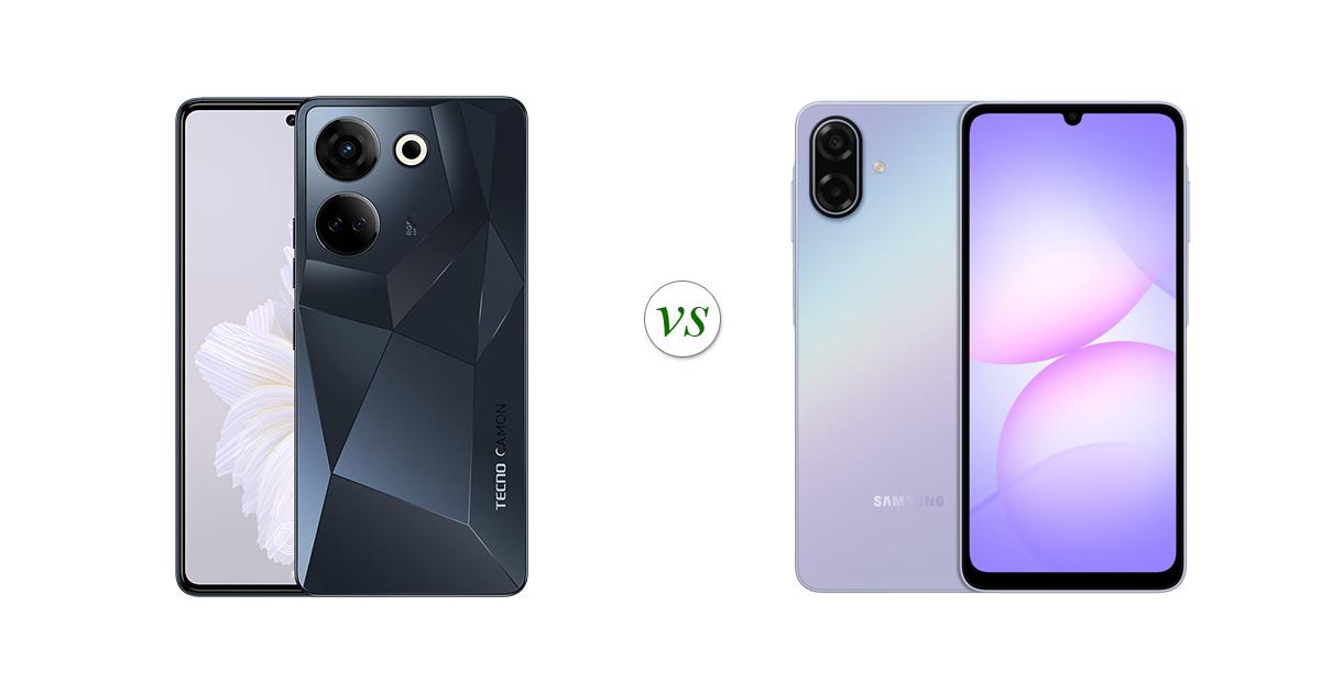 TECNO CAMON 20 Pro vs SAMSUNG Galaxy A07 5G: Side by Side Specs Comparison