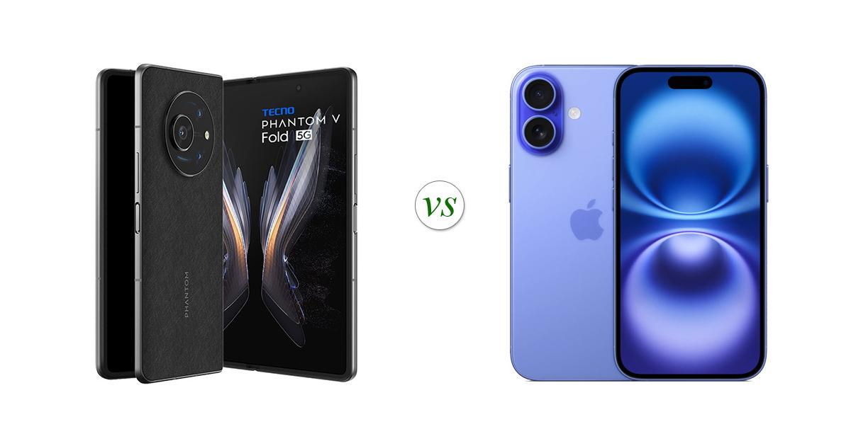 TECNO PHANTOM V Fold vs Apple iPhone 16: Side by Side Specs Comparison