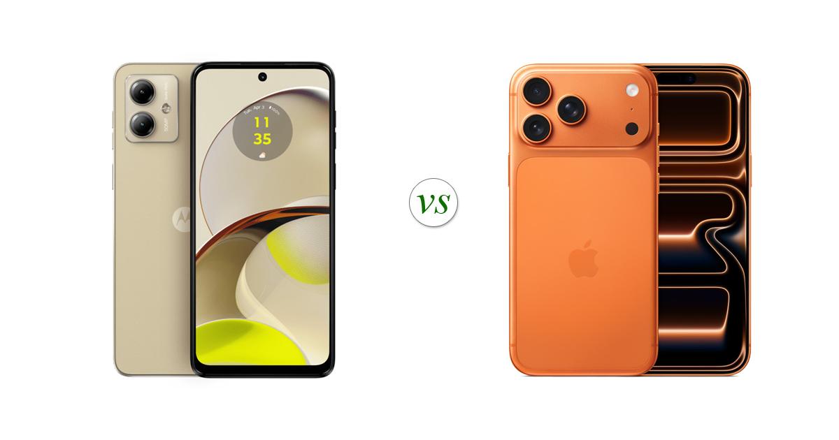 Motorola Moto G14 vs Apple iPhone 17 Pro Max: Side by Side Specs Comparison
