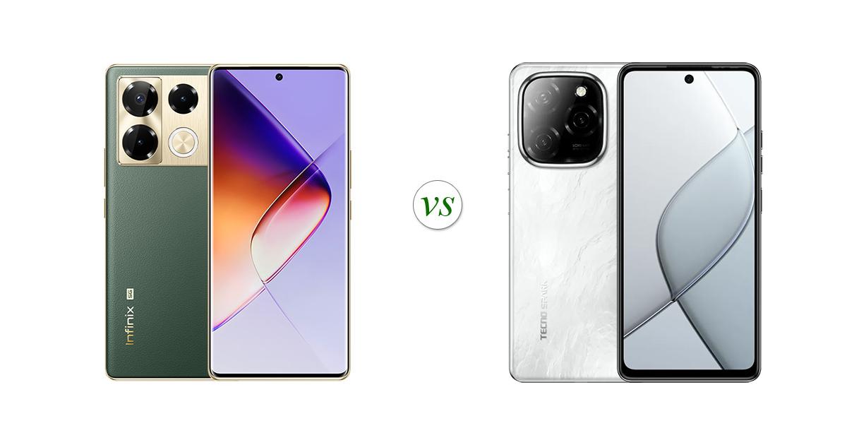 Infinix NOTE 40 Pro vs TECNO SPARK 20 Pro 5G: Side by Side Specs Comparison