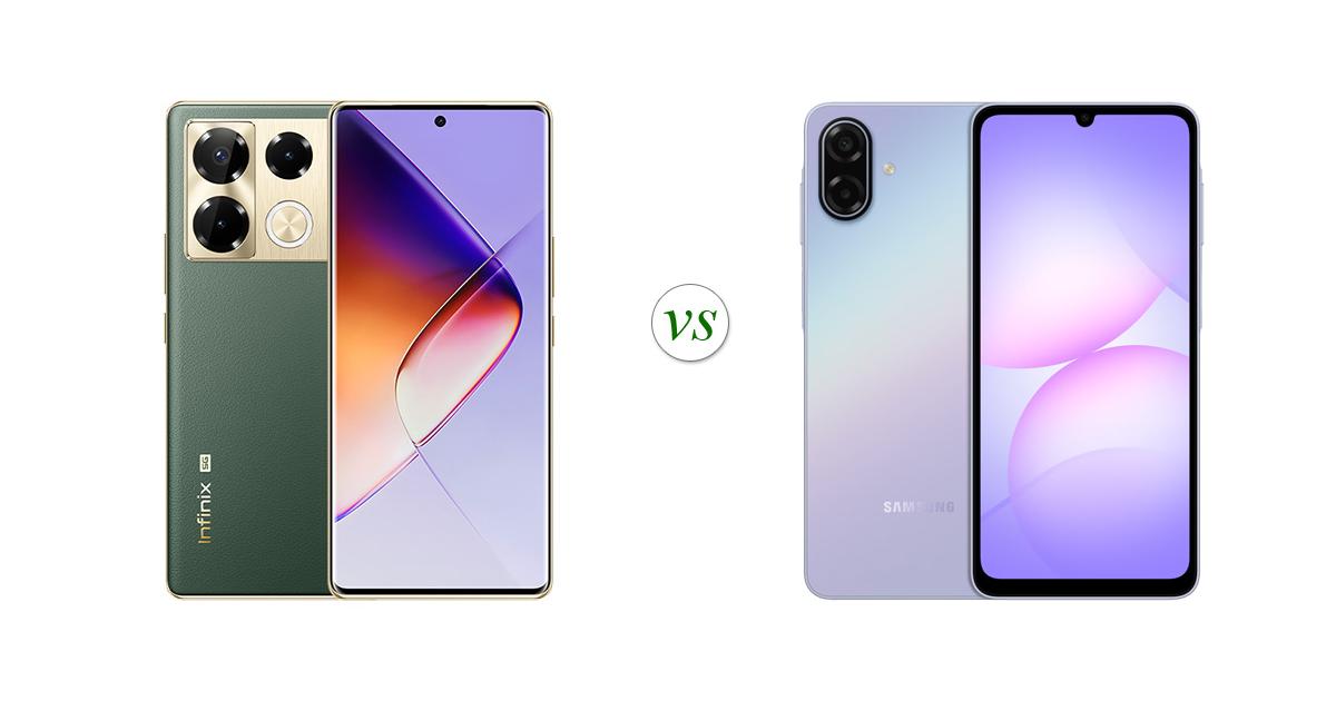 Infinix NOTE 40 Pro vs SAMSUNG Galaxy A07 5G: Side by Side Specs Comparison