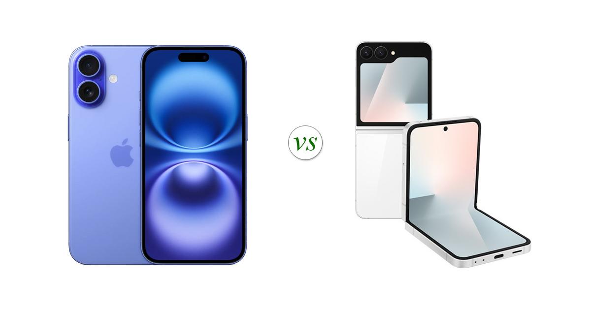 Apple iPhone 16 vs SAMSUNG Galaxy Z Flip7 FE: Side by Side Specs Comparison